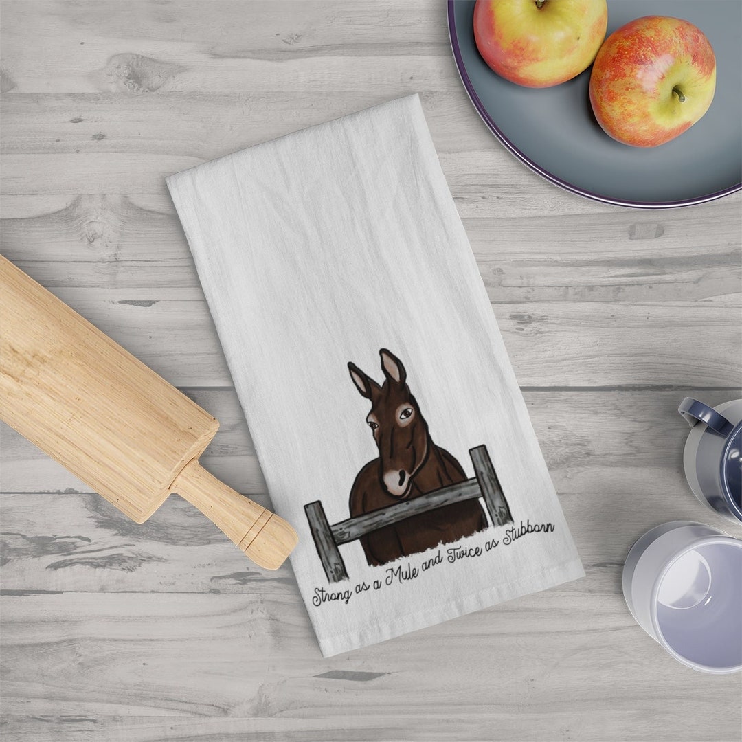 Mule Donkey Tea Towel: Western Farmhouse Decor, 100% Cotton - Etsy