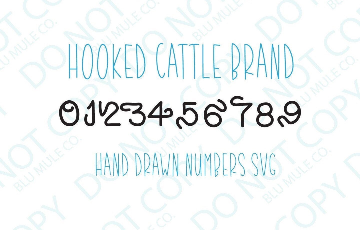 Handdrawn Brand Hooked Brand Numbers Alphabet SVG Digital Download Svg ...