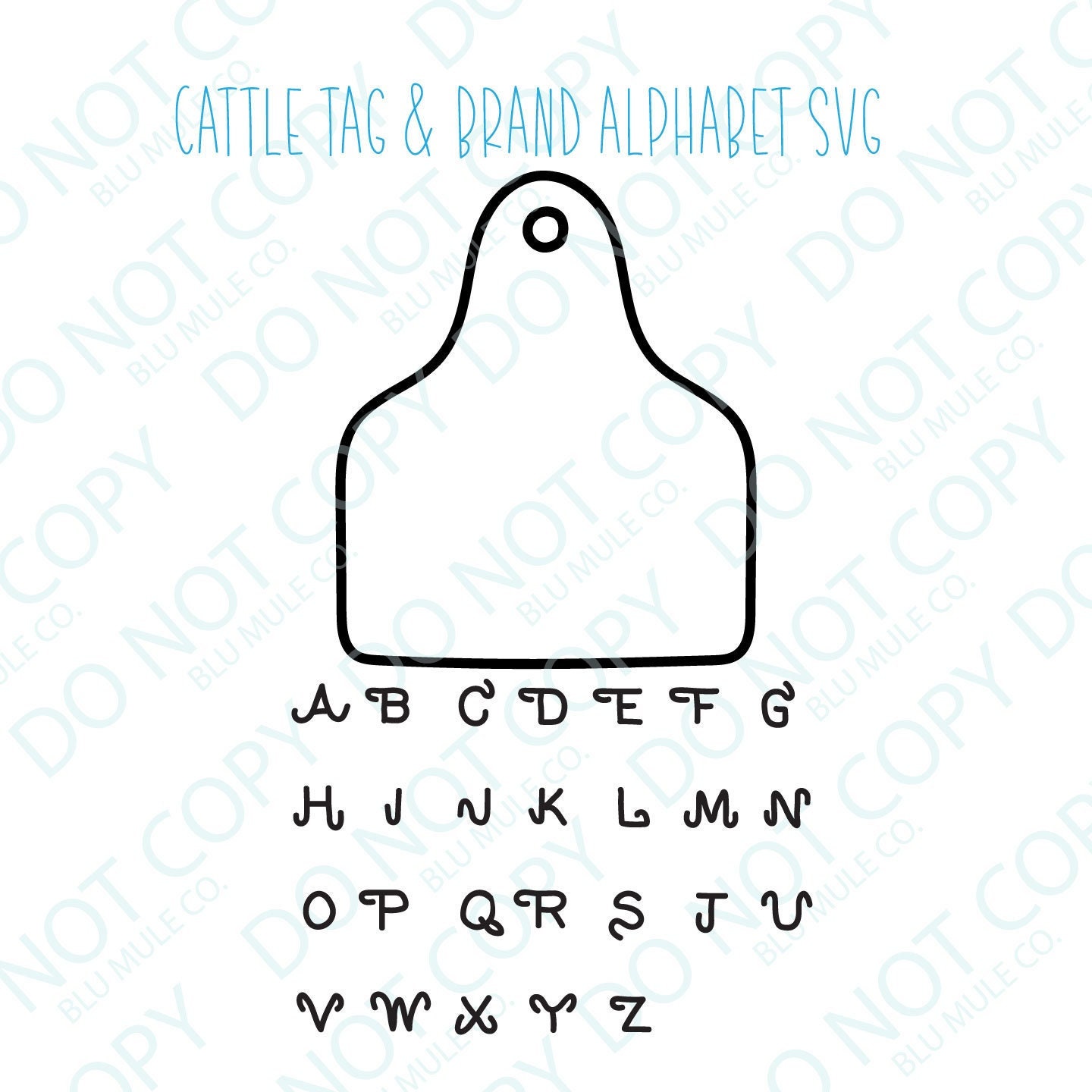 Cattle Ear Tag & Brand Alphabet SVG: Western Font (digital Download) - Etsy