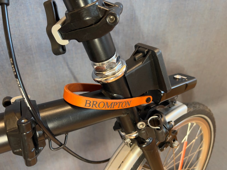 Brompton Bike Leather Luggage Strap, Handmade Engraved Pull Tab - Etsy