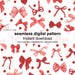 Red Bow Digital Pattern, Seamless Christmas Print, Instant Download ...