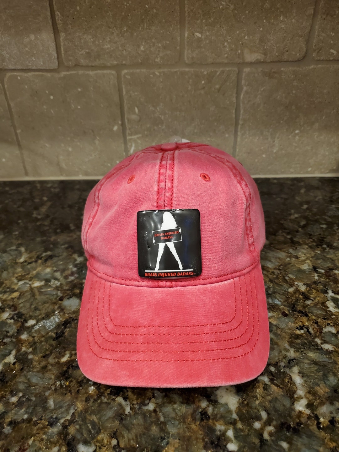 Brain Injured Badass Logo Red Women's Baseball Cap - Etsy