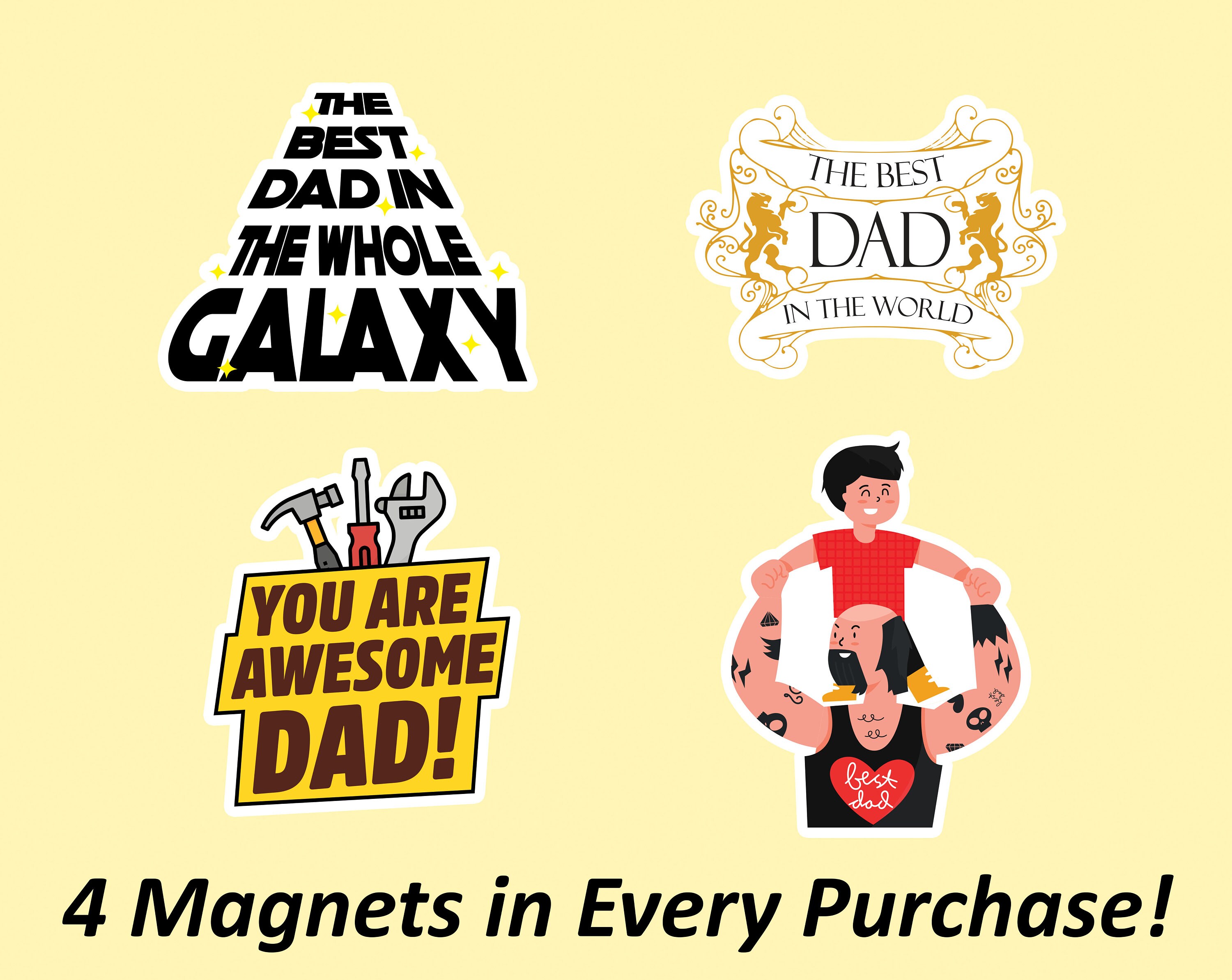 Happy Father's Day Magnet Pack World's Best Dad - Etsy