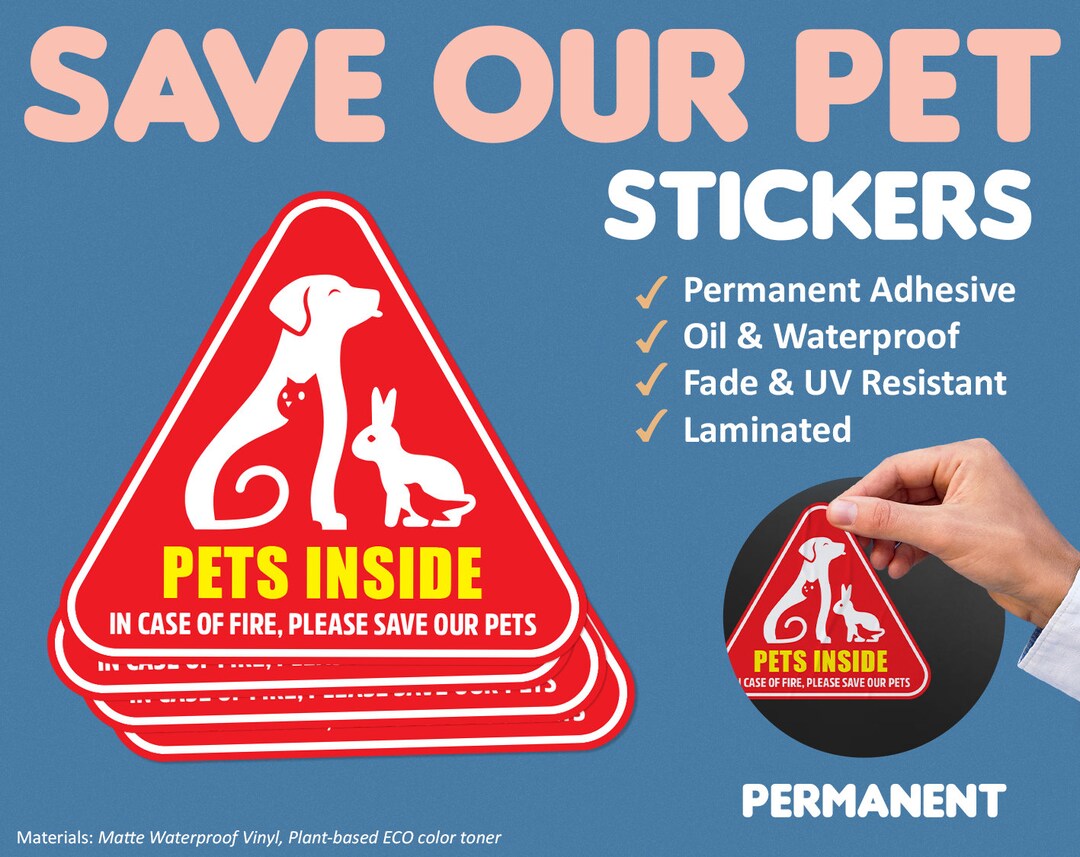 Pet Rescue Sticker | Pets Inside Sticker, Pet Safety, Door Emergency ...