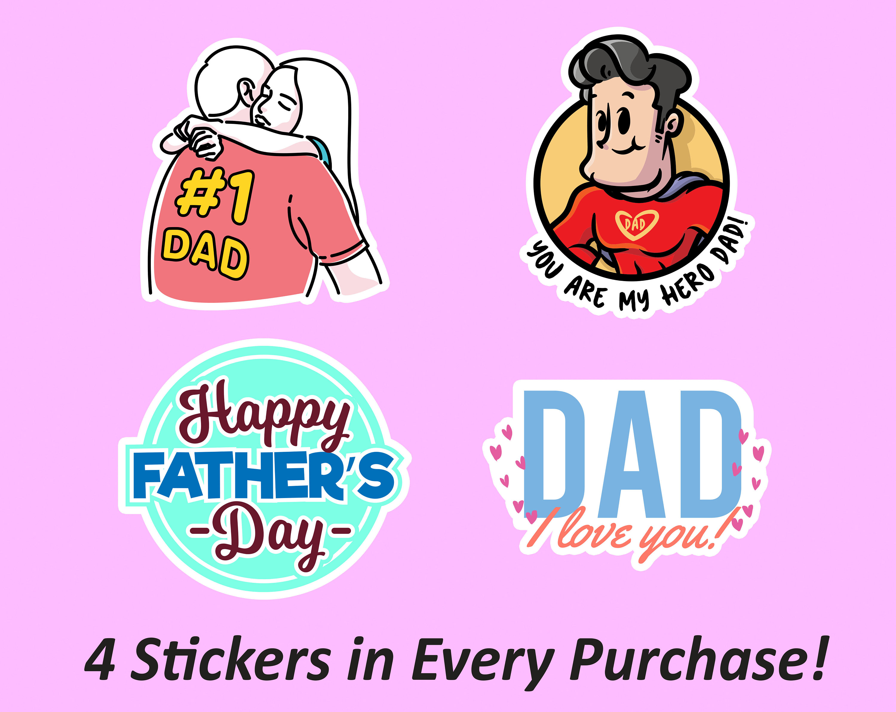 Papá Te amo sticker set / Regalo del Día del Padre Papá | Etsy