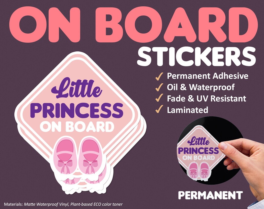 Little Princess on Board Bumper Sticker | Car Decal, Baby on Board ...