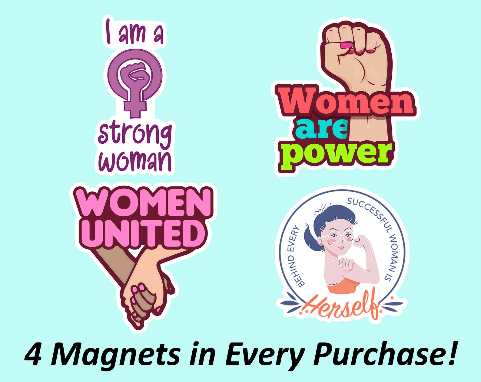 Women Unite Magnets Pack Women Empowerment Mini Fridge - Etsy