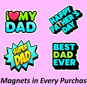 Best Dad Ever Magnet Bundle | Father's Day Gift, for Dad, Fridge Magnet ...