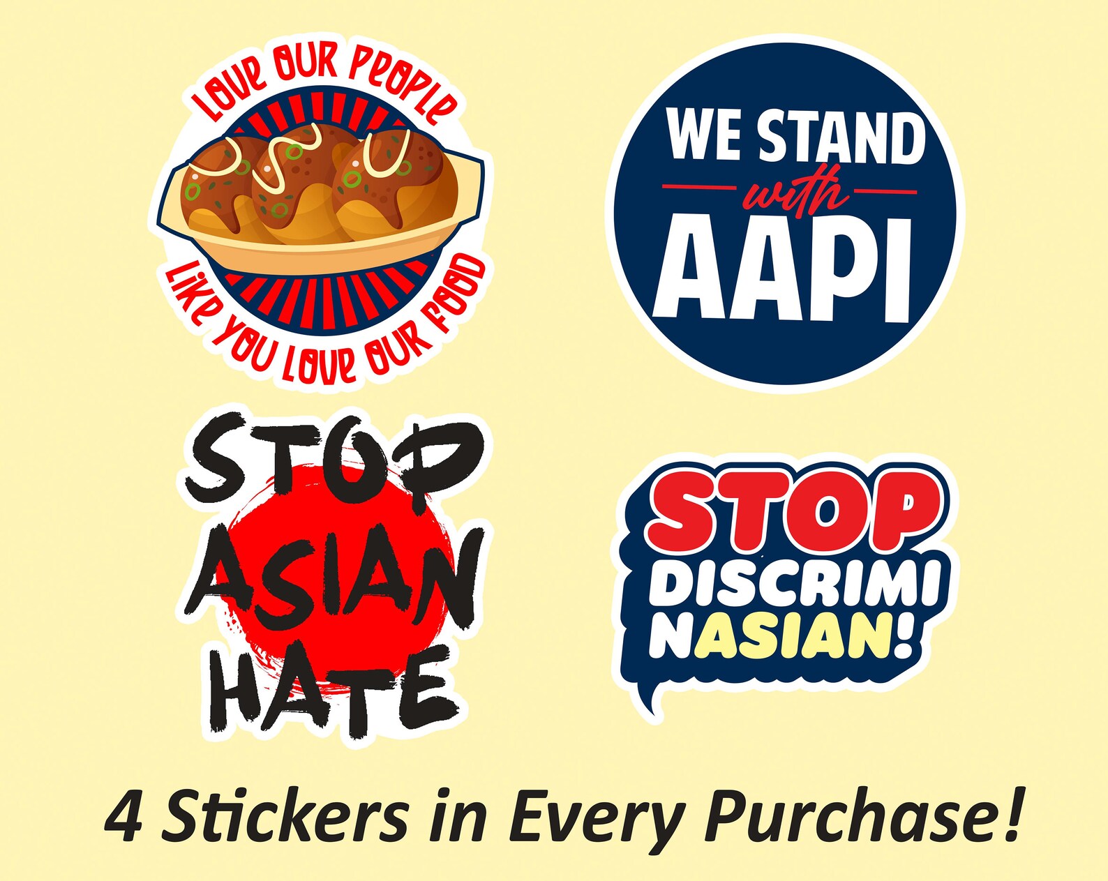 Estamos de pie con AAPI Sticker Set / Treat People With - Etsy España