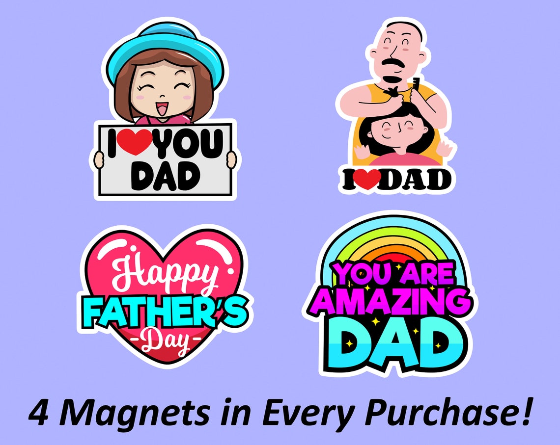 Happy Father's Day Magnet Bundle Dad Gifts Room Decor | Etsy