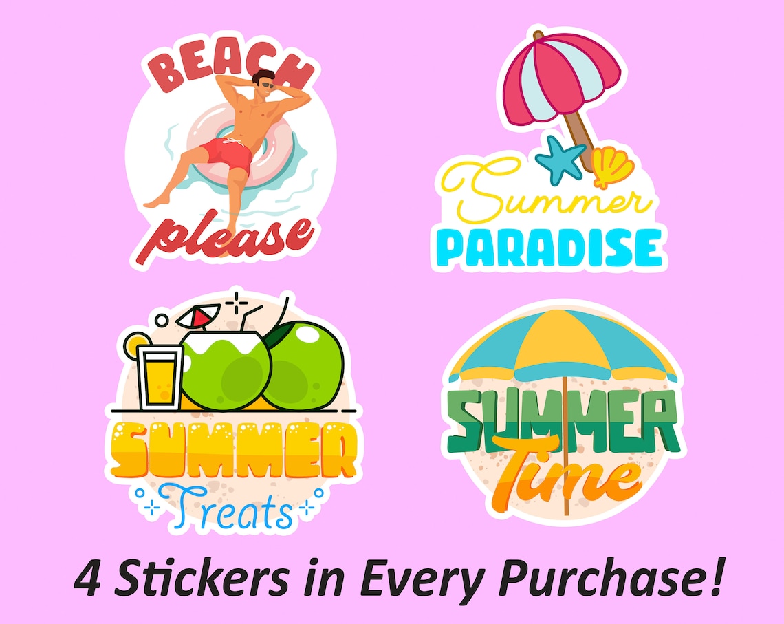 Summer Paradise Sticker Pack Beach Theme Sticker Book - Etsy