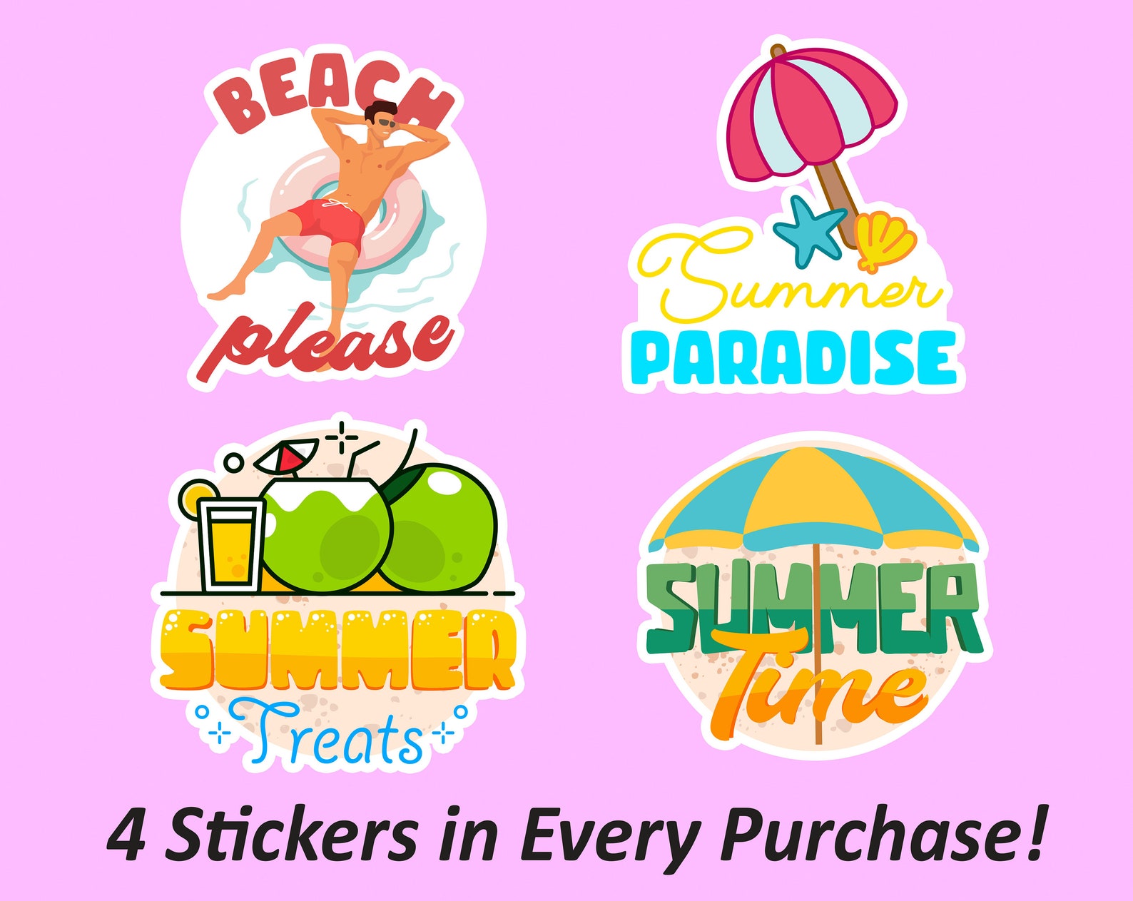 Summer Paradise Sticker Pack Beach Theme Sticker Book - Etsy