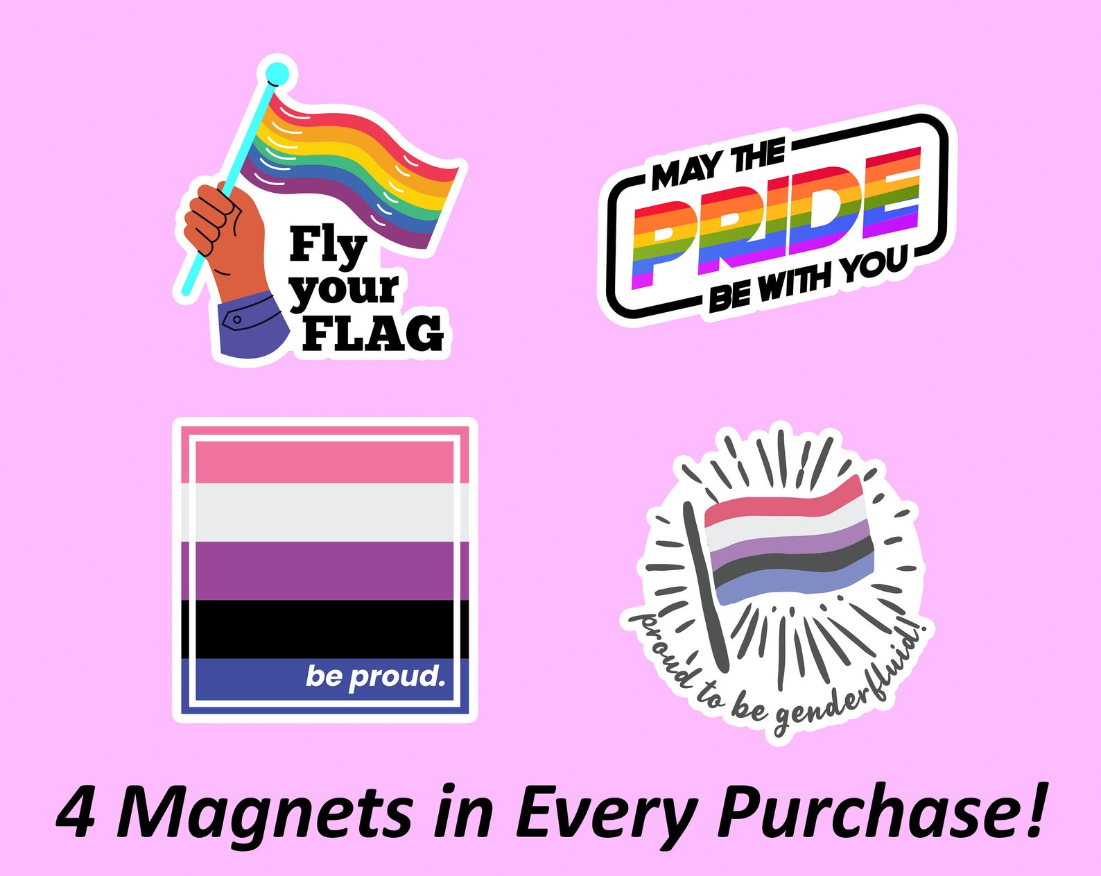 Be Proud Pride Magnets Bundle / Pride Gift Locker Magnets - Etsy España