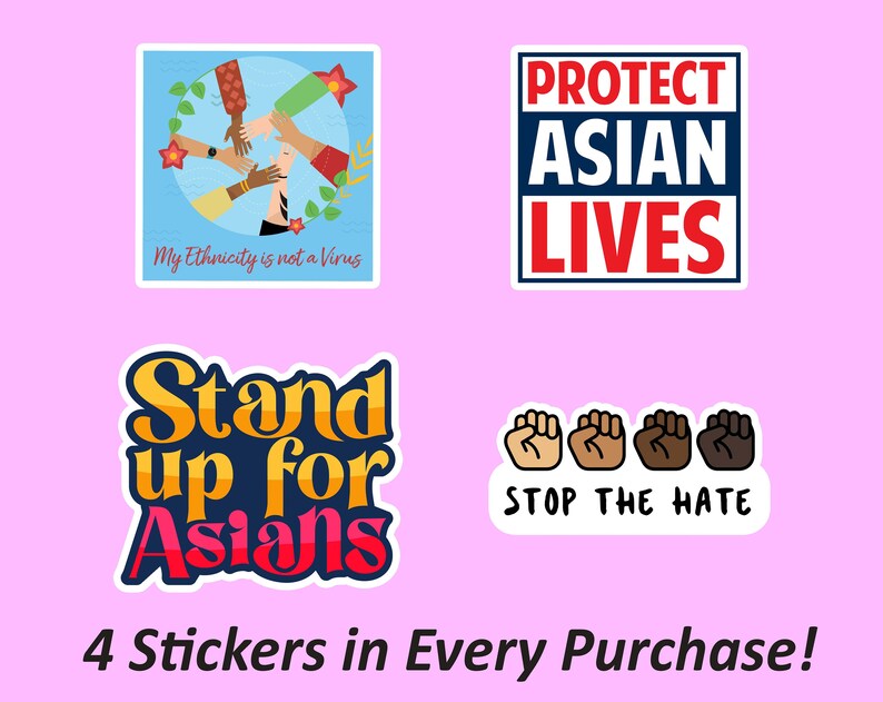 Stop the Hate Stickers Set Racism is A Virus Asian Lives - Etsy