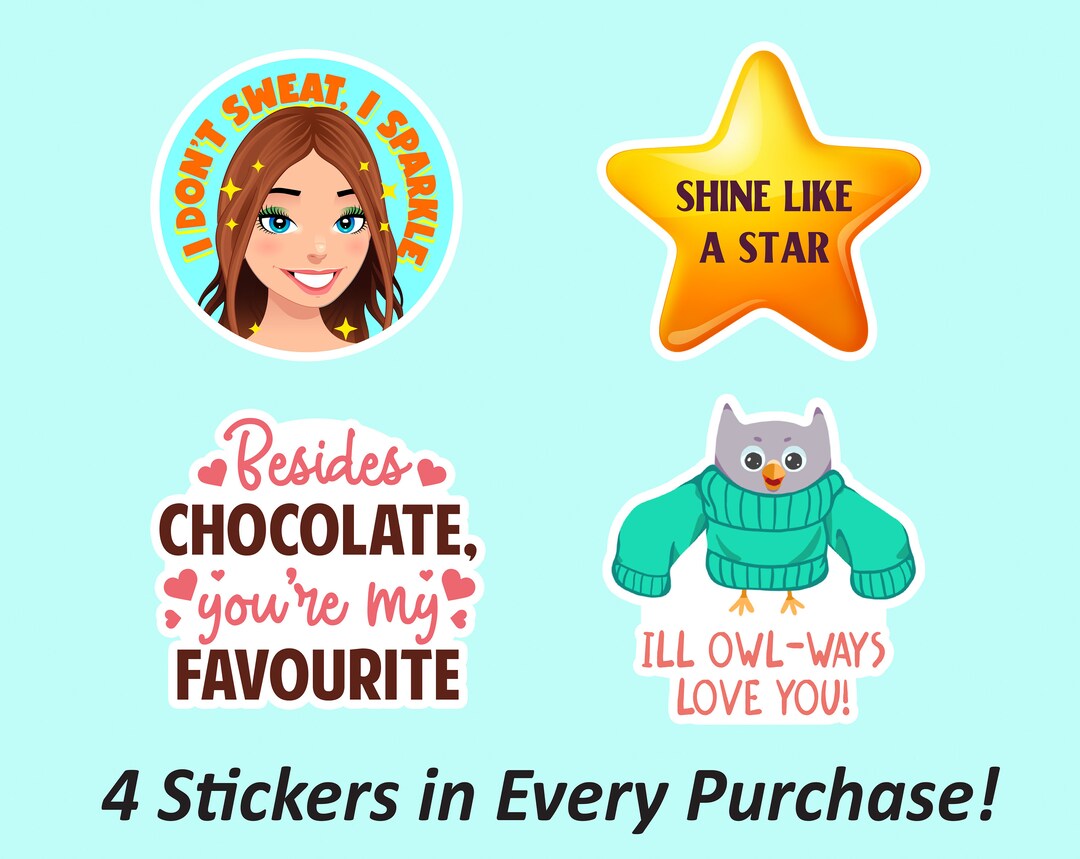 Positive Quotes Sticker, Sticker Set, Cute Pun Stickers, Sayings ...