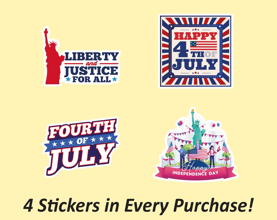 Independence Day Sticker | July 4th Sticker, Patriotic Holiday Sticker ...