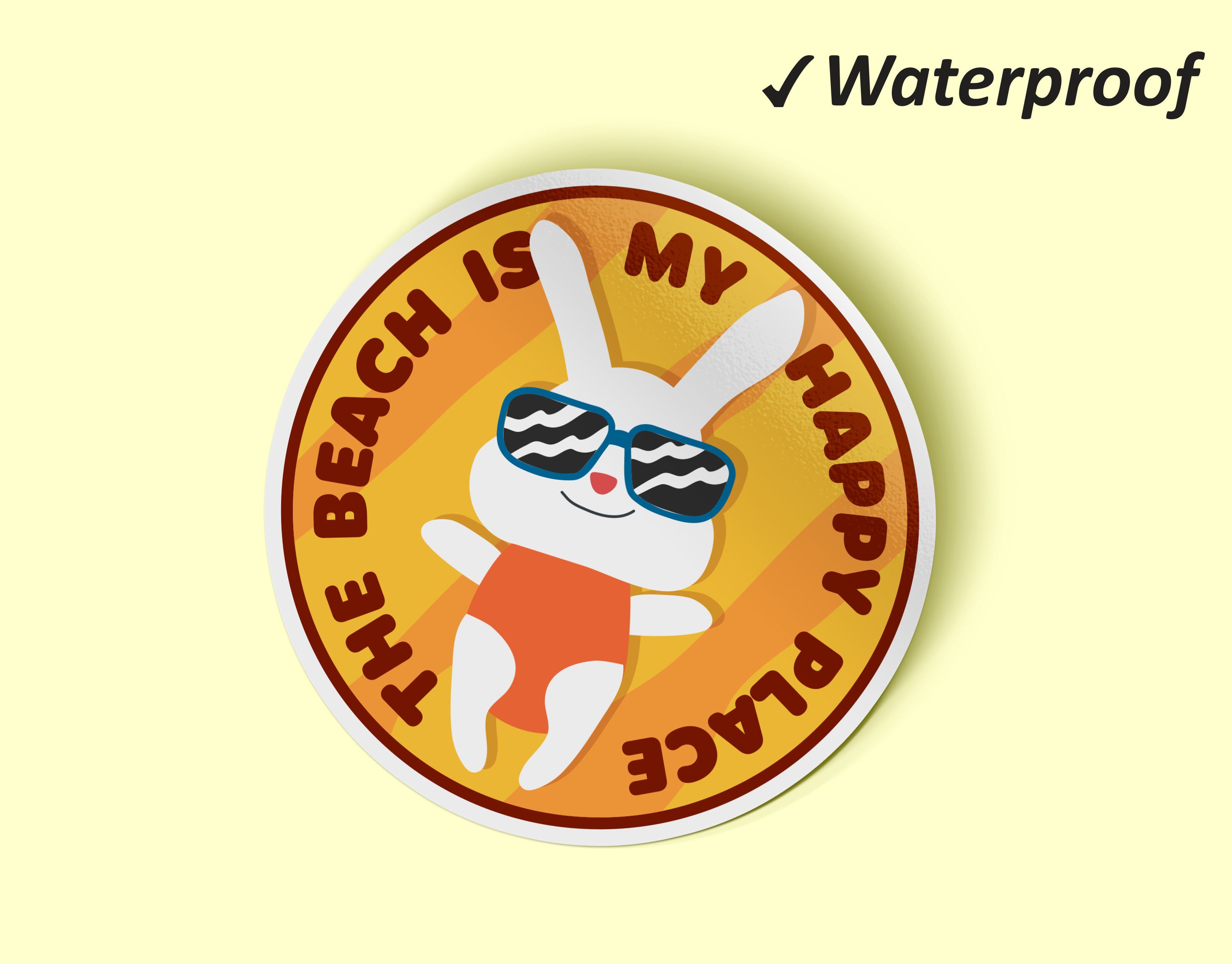 The Beach is My Happy Place Sticker Set Beach Sticker | Etsy