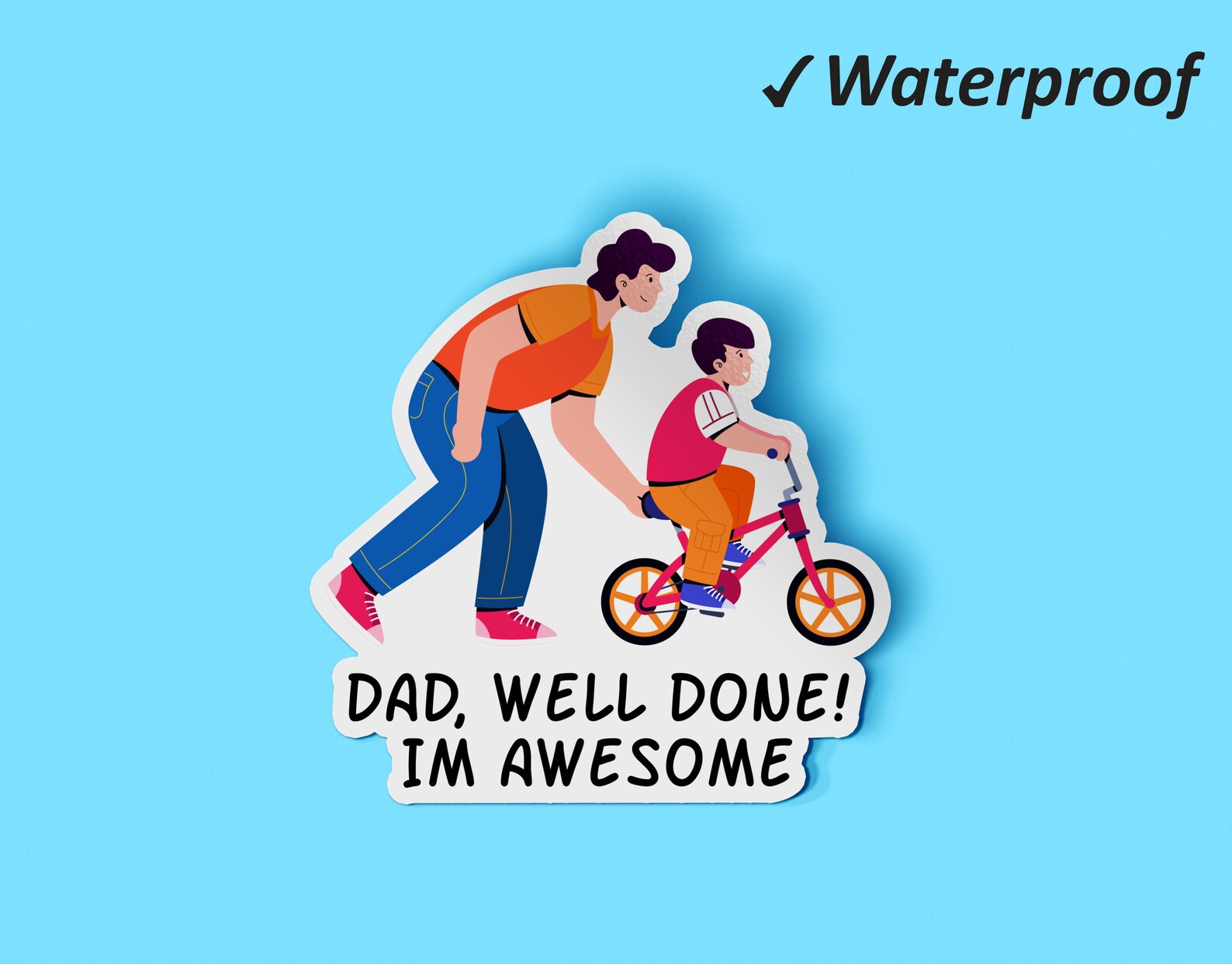 Happy Father's Day Stickers Pack Father and Son Sticker | Etsy