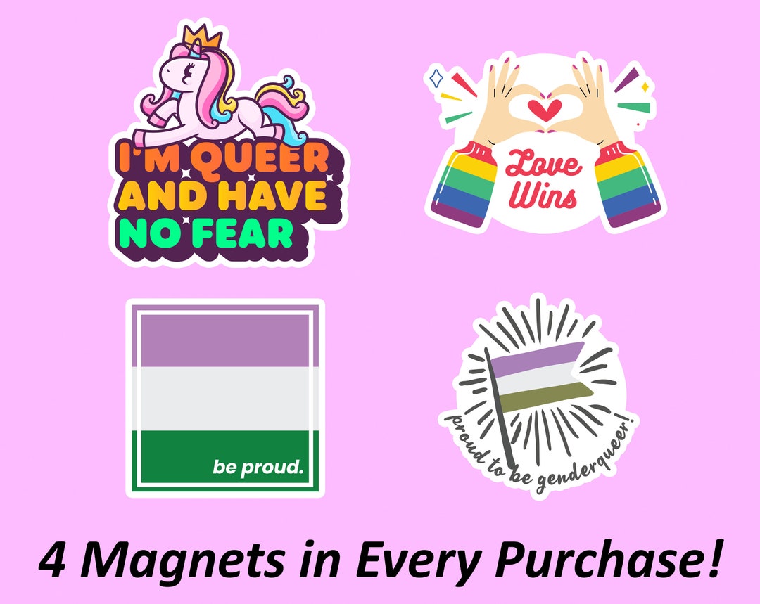 Be Proud Pride Magnets Pack | Pride Flag, Office Magnets, Love is for ...