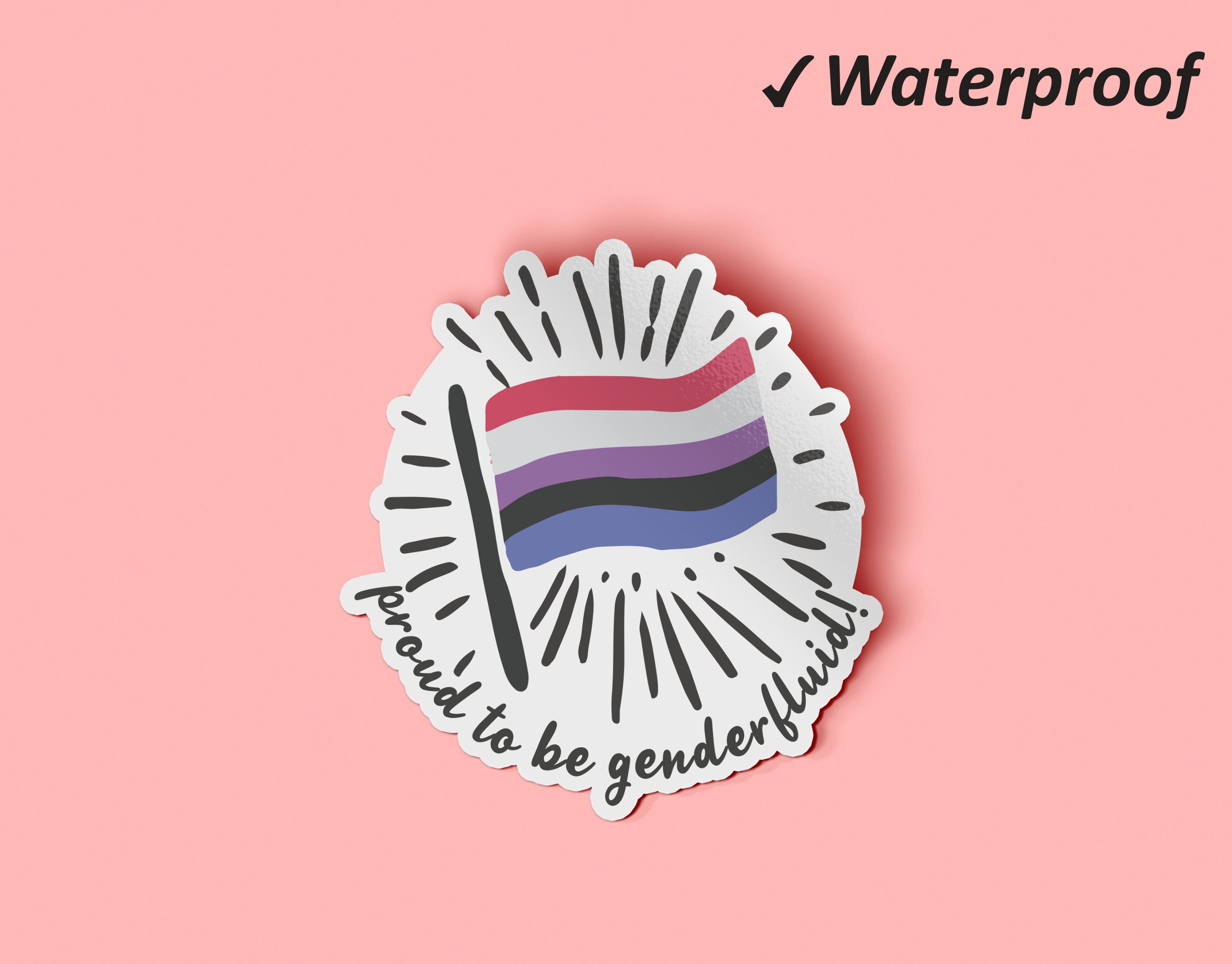 Orgulloso de ser Genderfluid Sticker Set / Gay and Proud - Etsy España