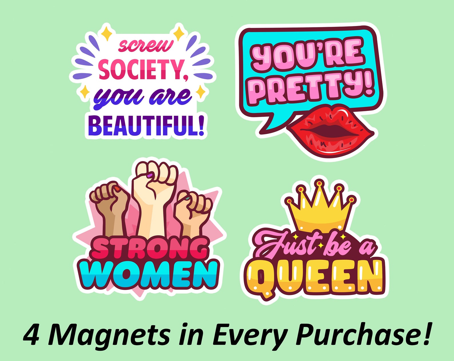 Strong Women Magnets Set Car Magnet Gift for Women Magnet - Etsy