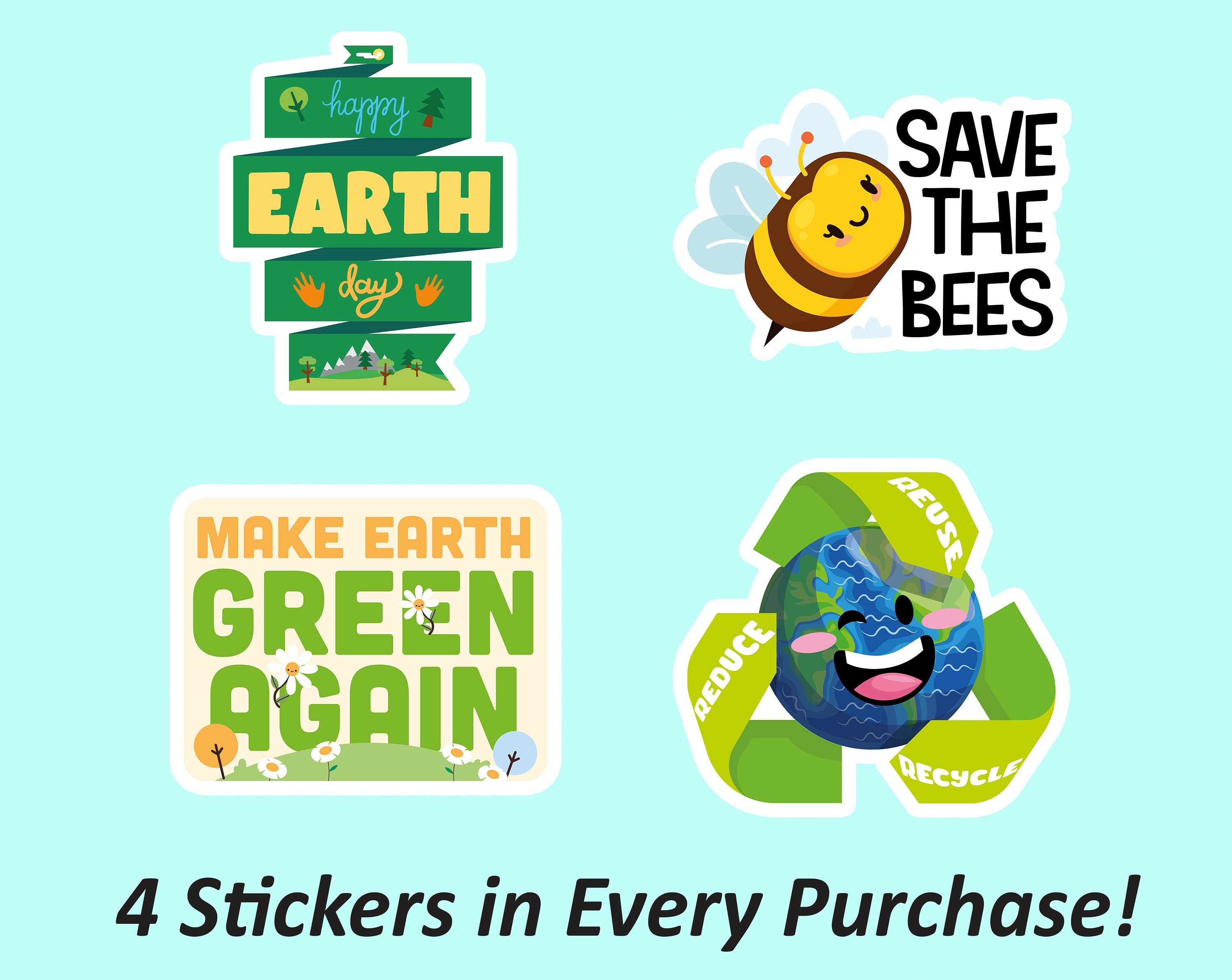 Earth Day Sticker Save the Bees Sticker Save the Planet - Etsy