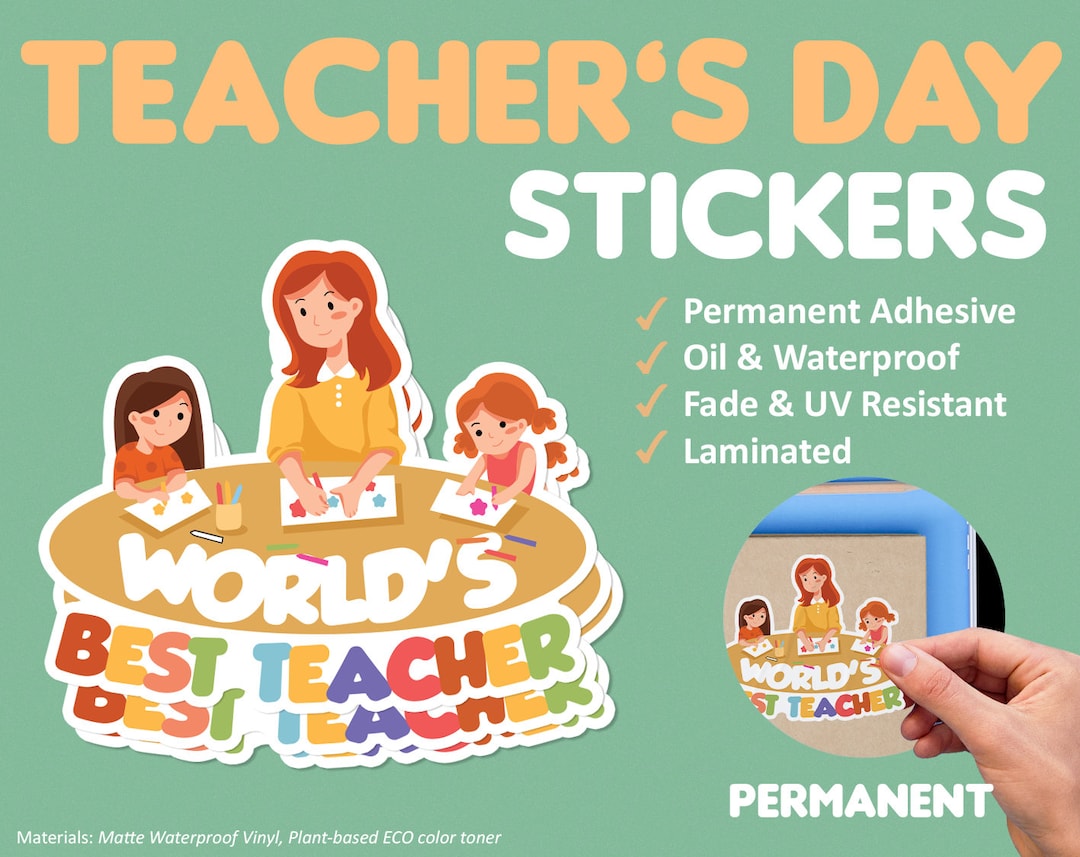 Best Teacher Sticker | Teacher Appreciation Sticker, Teachers Day ...