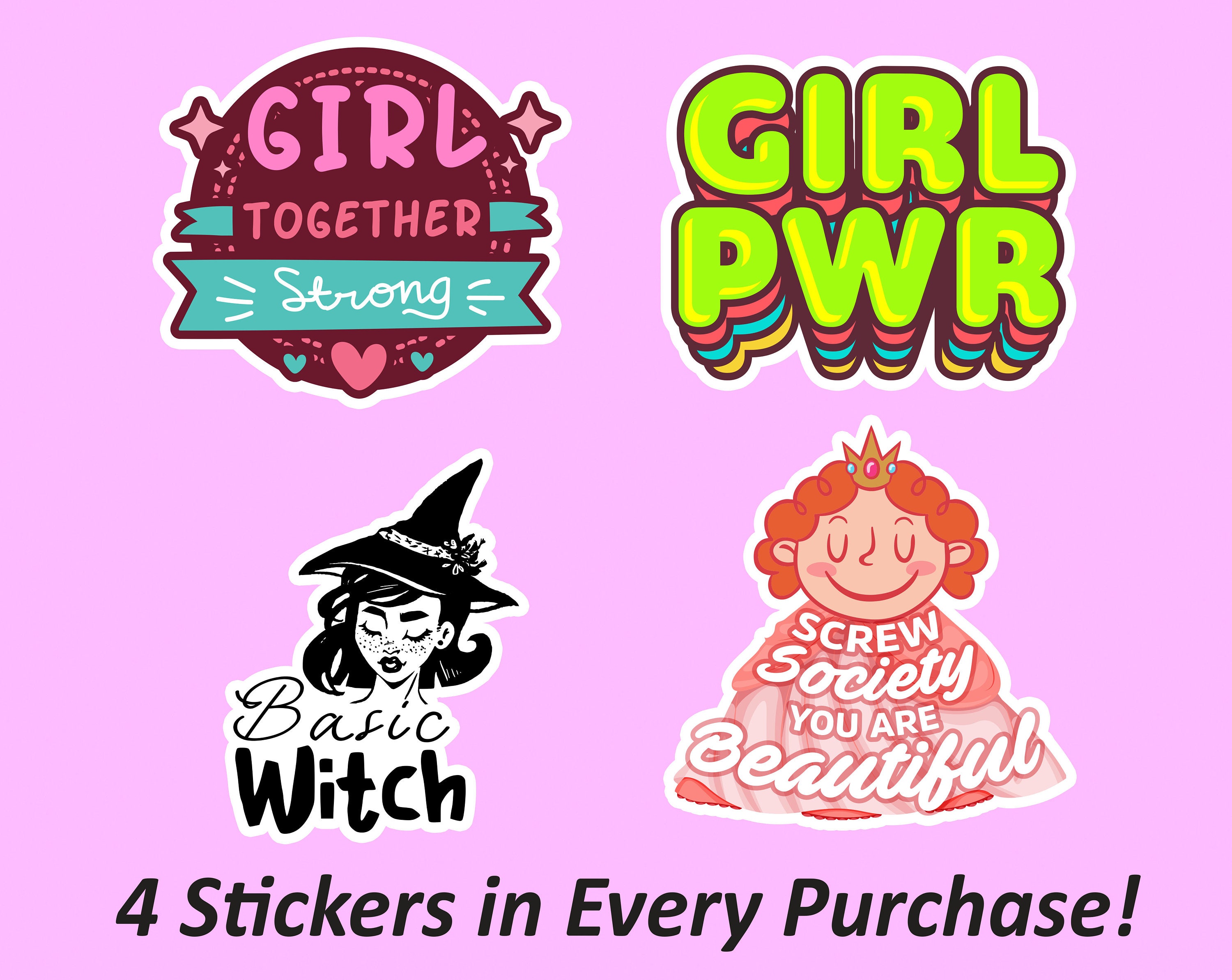 Basic Witch Sticker Pack Girl Power Sticker Journal - Etsy