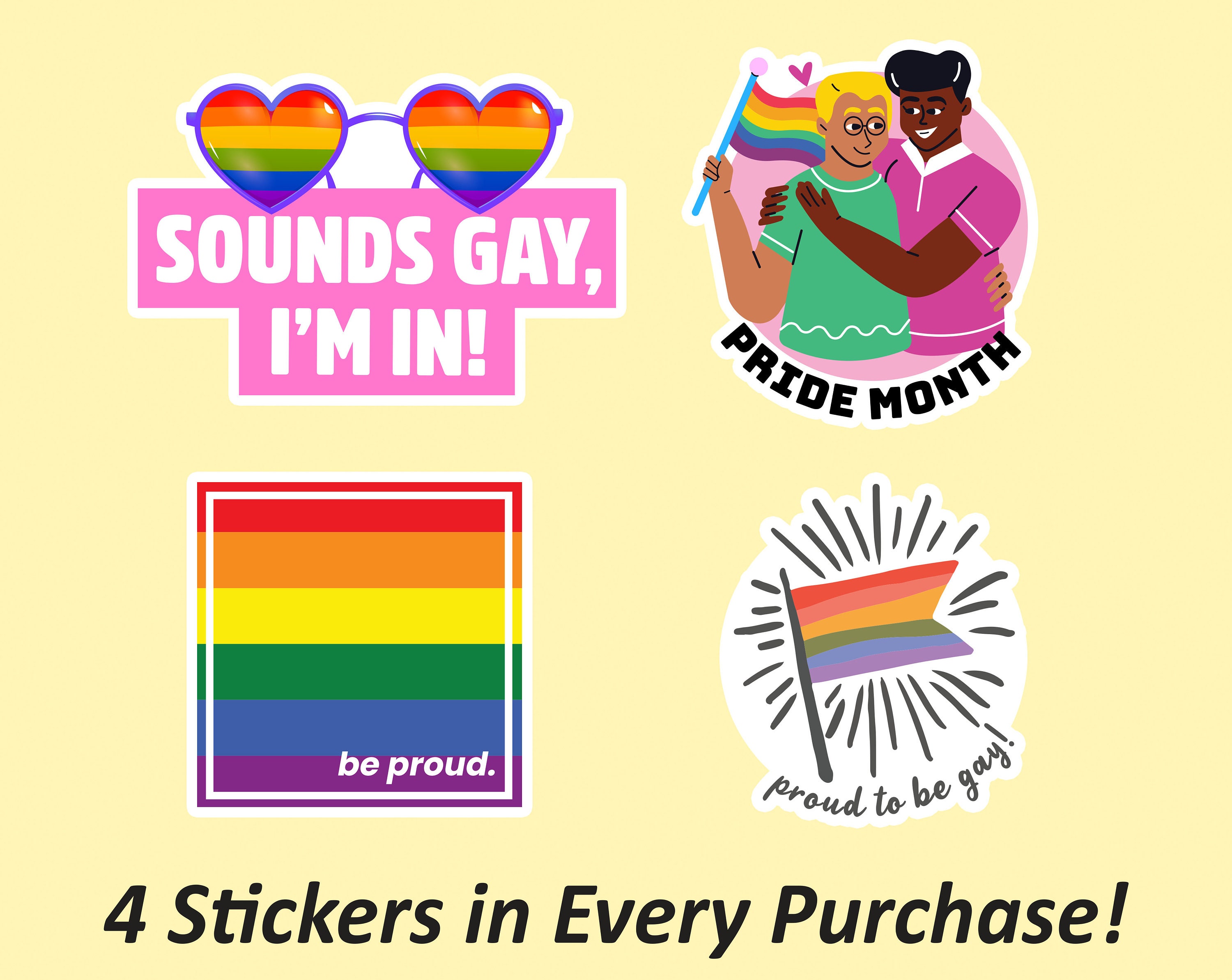 Proud To Be Gay Sticker Pack / Pride Stickers, Pegatinas decorativas ...