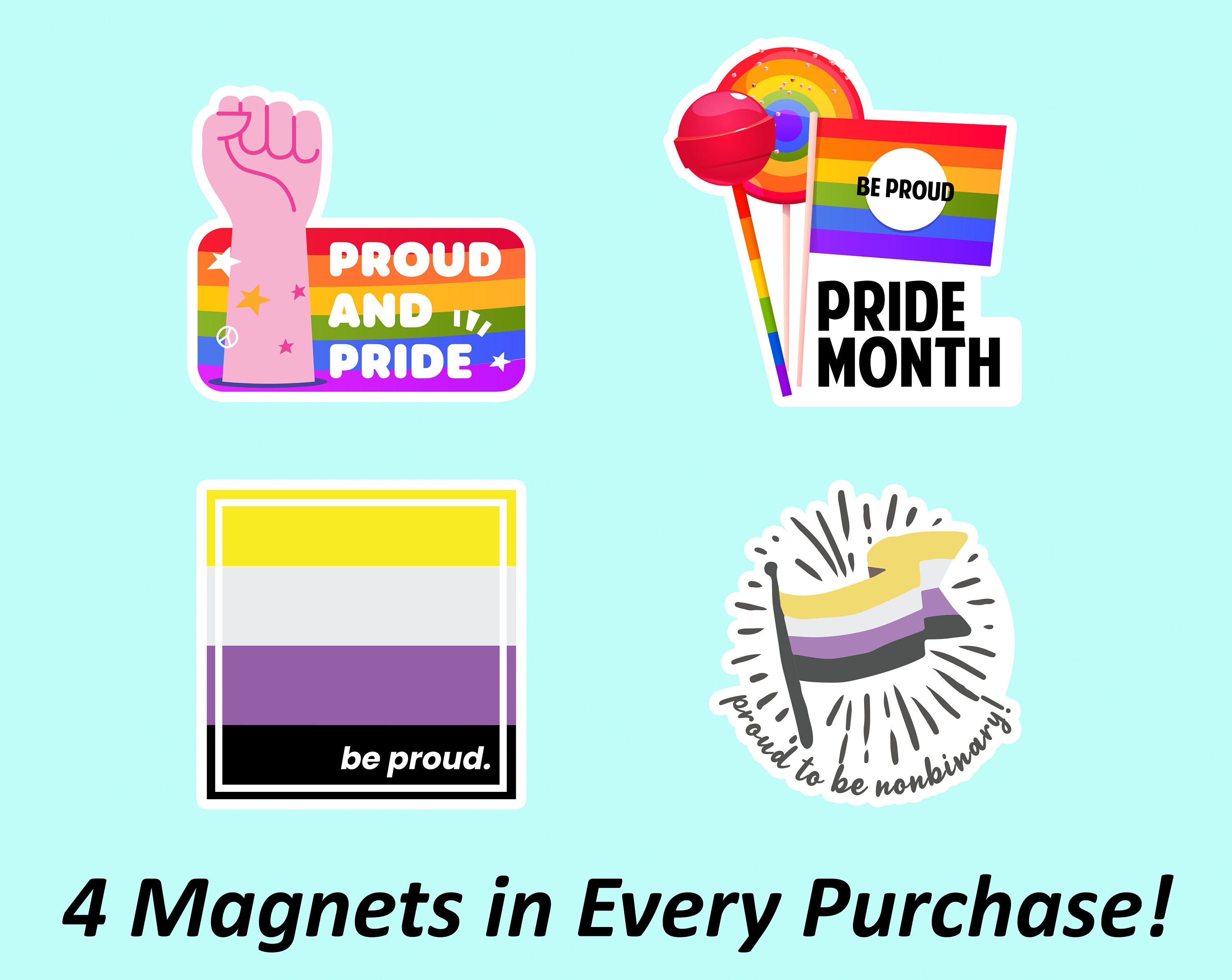 Proud and Pride Magnets Pack Pride Month Love is Love Gift - Etsy
