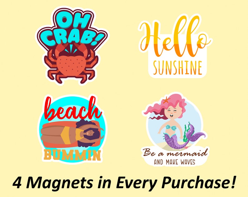 Oh Crab Magnets Set Magnet Art Beach Themed Summer Decor - Etsy