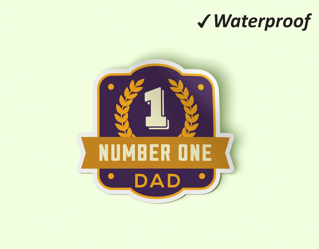 Number 1 Dad Sticker Set | Father's Day Gift, Journal Stickers, Car ...