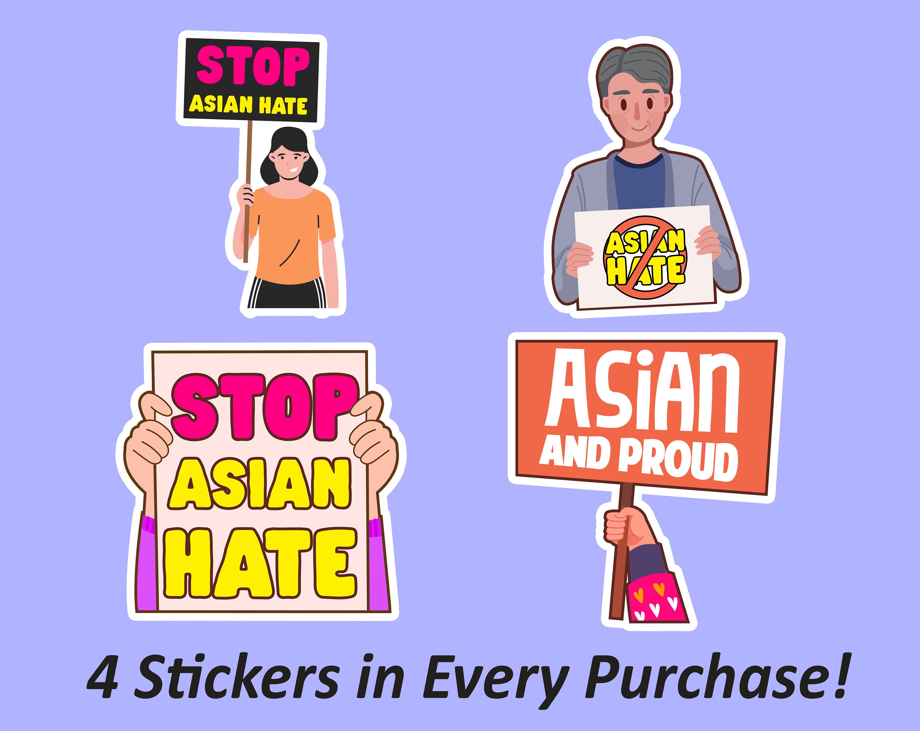 Stop Asian Discrimination Sticker Set Racism is A Virus - Etsy UK