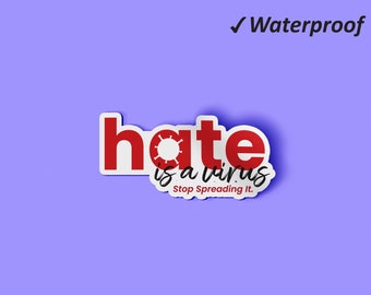 Stop the Hate Stickers Set Racism is A Virus Asian Lives - Etsy