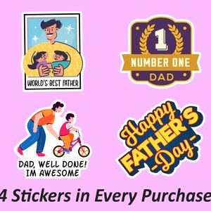 Happy Father's Day Stickers Pack | Father and Son, Sticker Kit ...