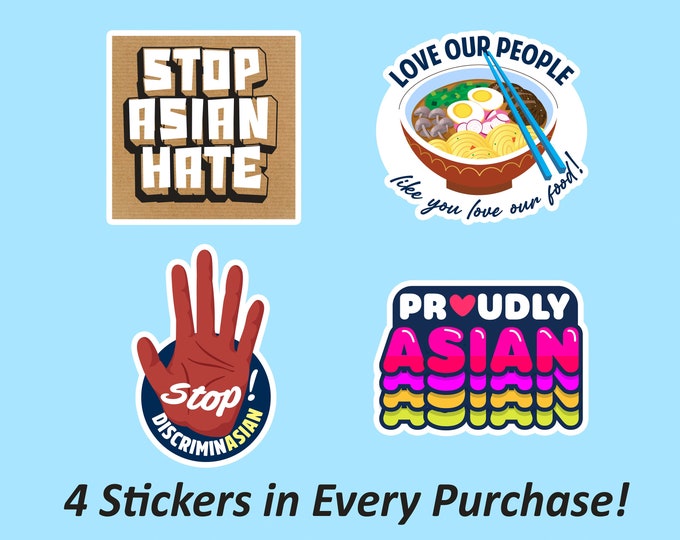 Stop the Hate Stickers Set Racism is A Virus, Asian Lives Matter ...