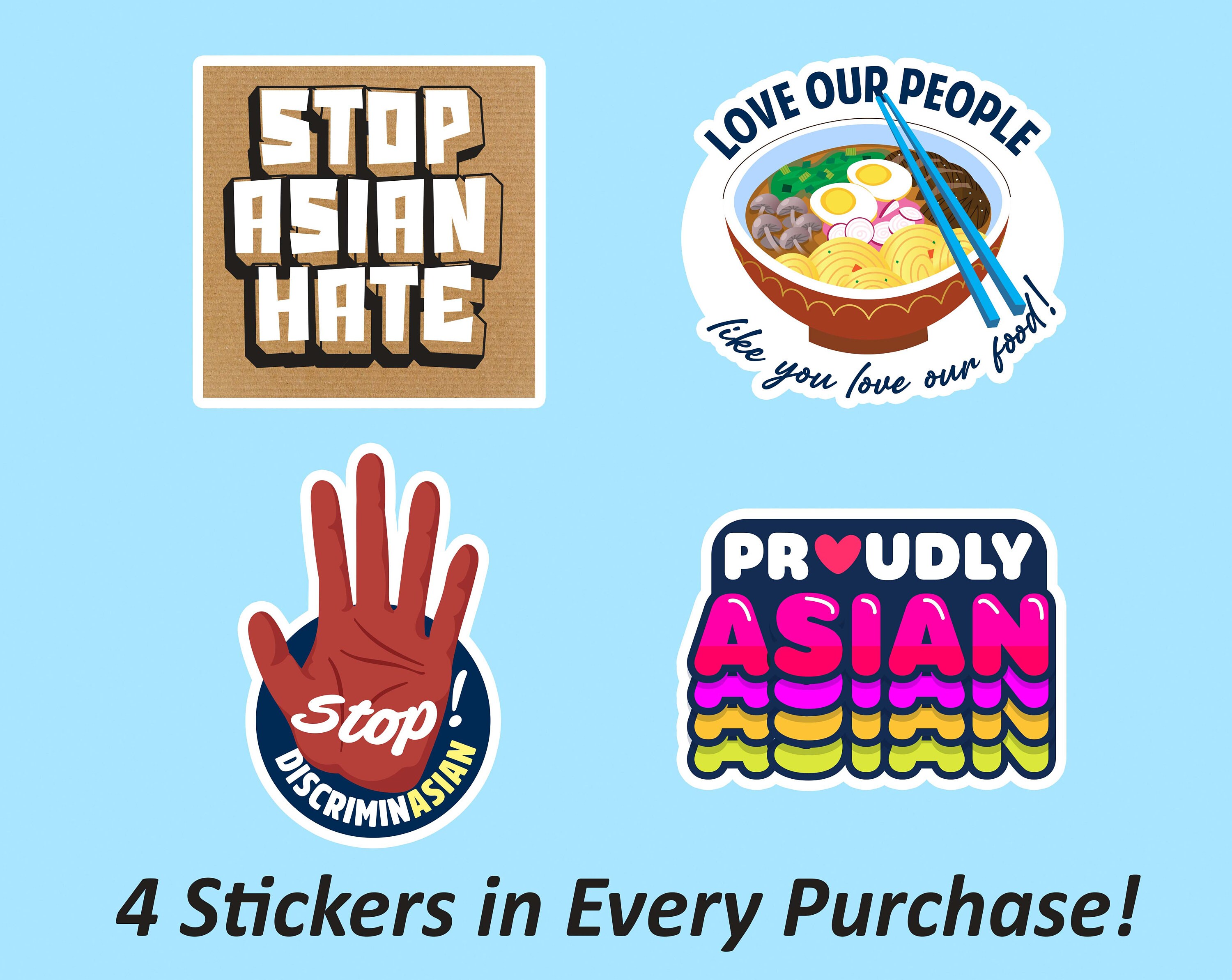 No to Discrimination Stickers Bundle Asian is Not A Virus - Etsy