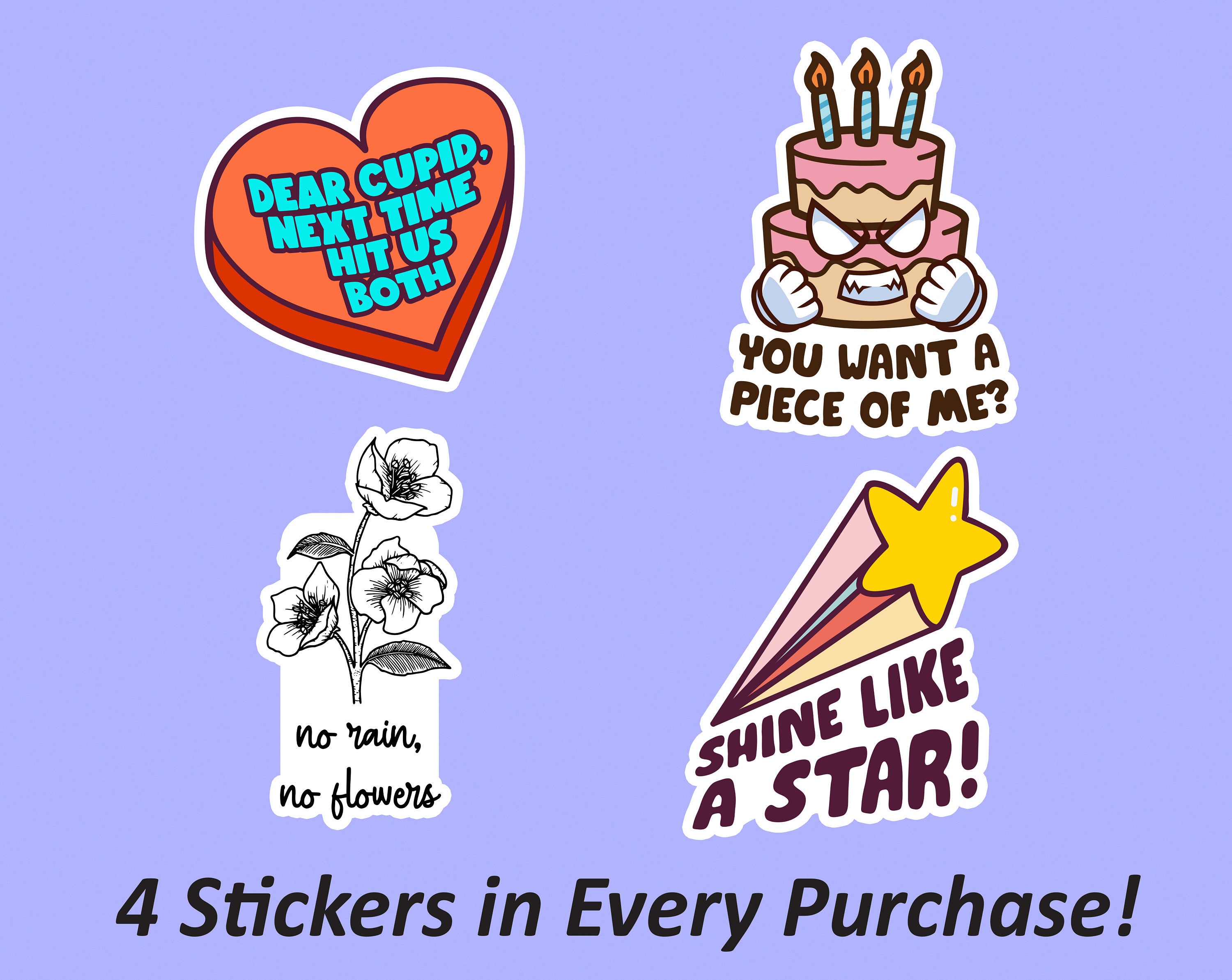 Journal Sticker Quote Funny Sticker Pack Fade Resistant Sticker Bundle ...
