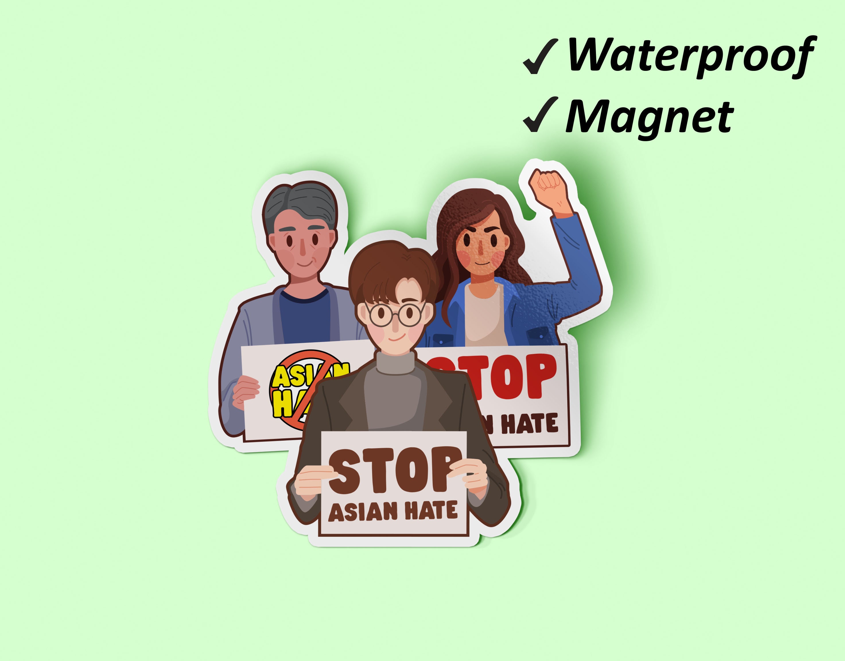 Stop Asian Hate Magnets Bundle Make Racism Wrong Again - Etsy UK