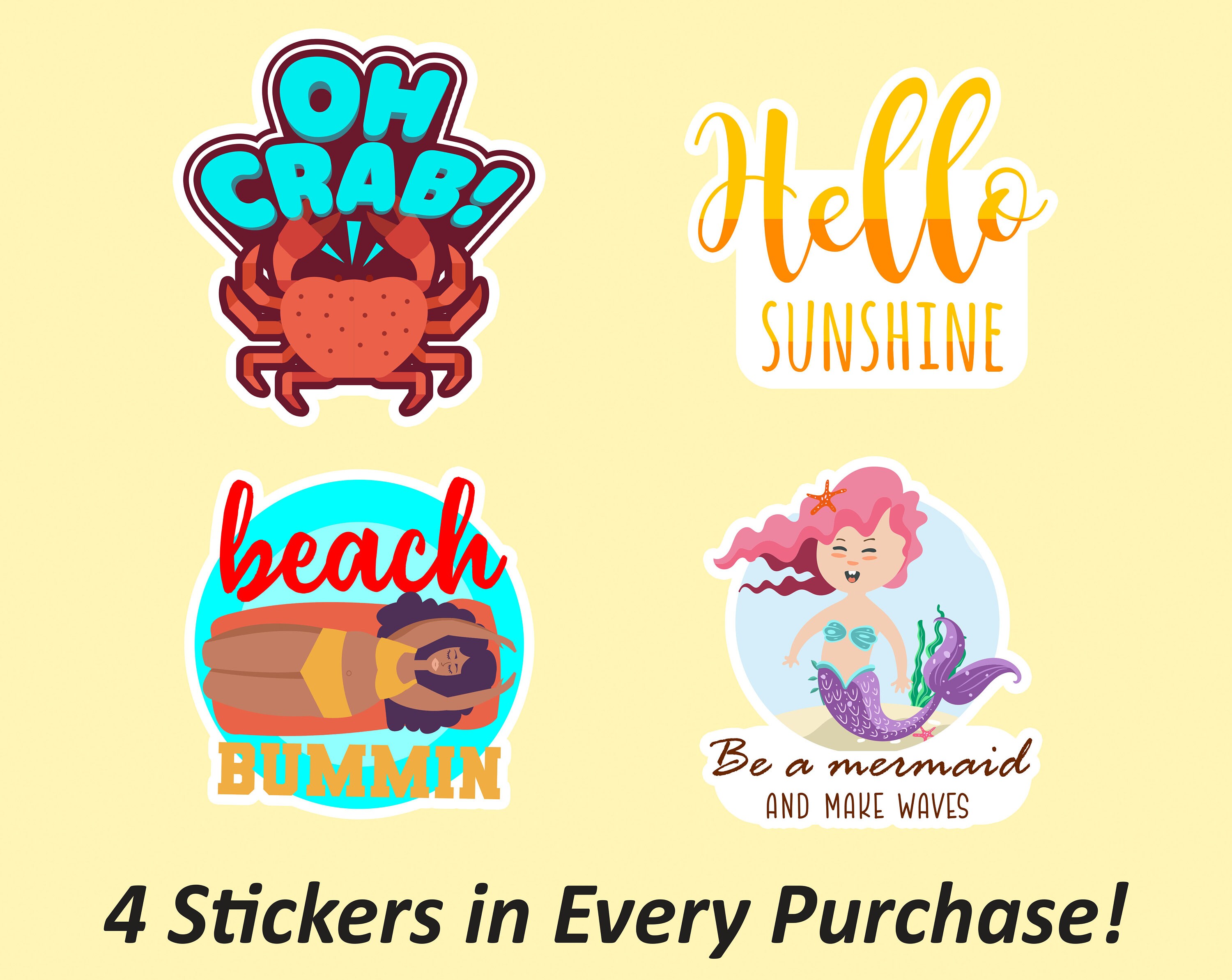 Oh Crab Stickers Set Car Stickers Summer Beach Aesthetic - Etsy