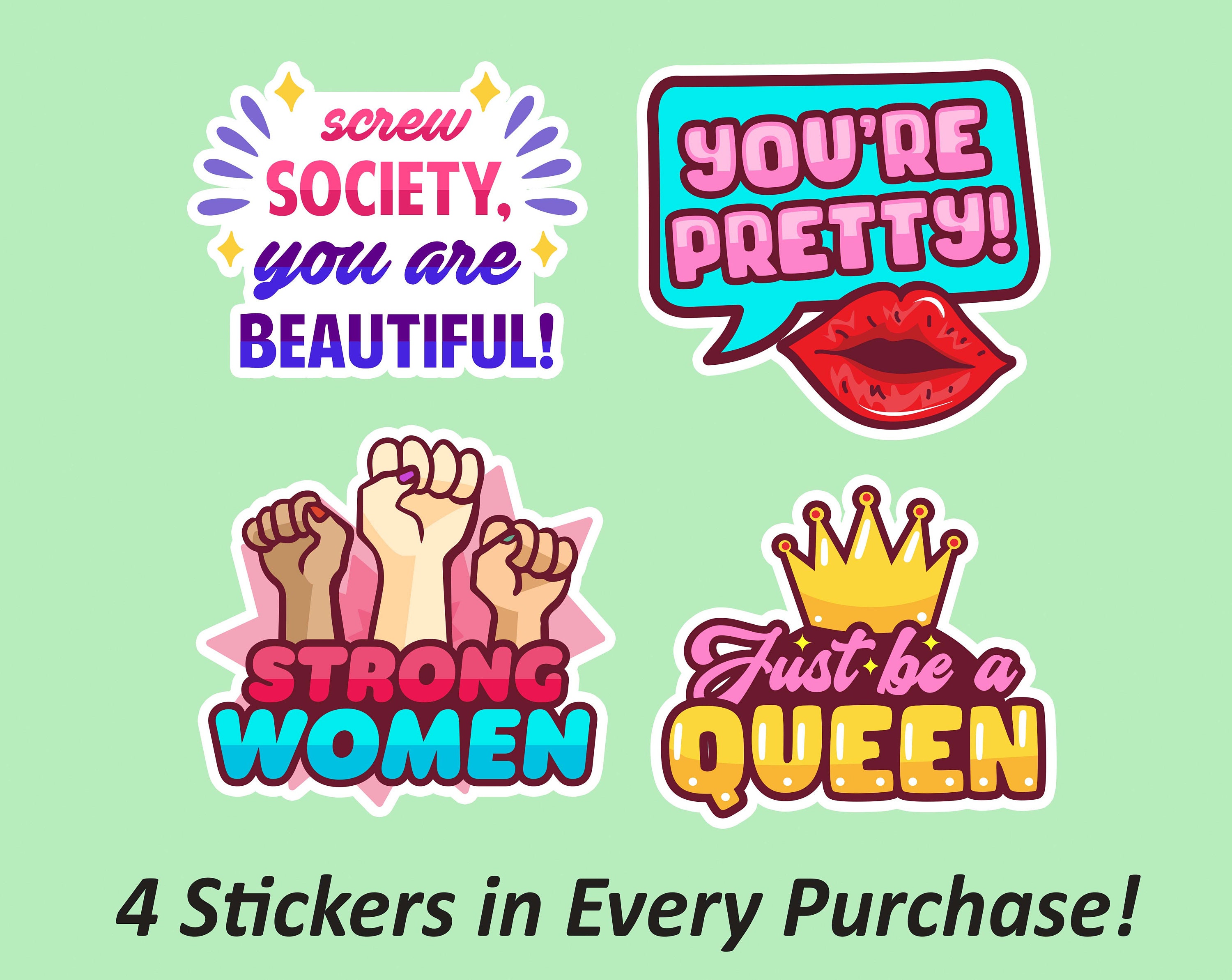 Strong Women Sticker Bundle Women Empowerment Stickers - Etsy UK