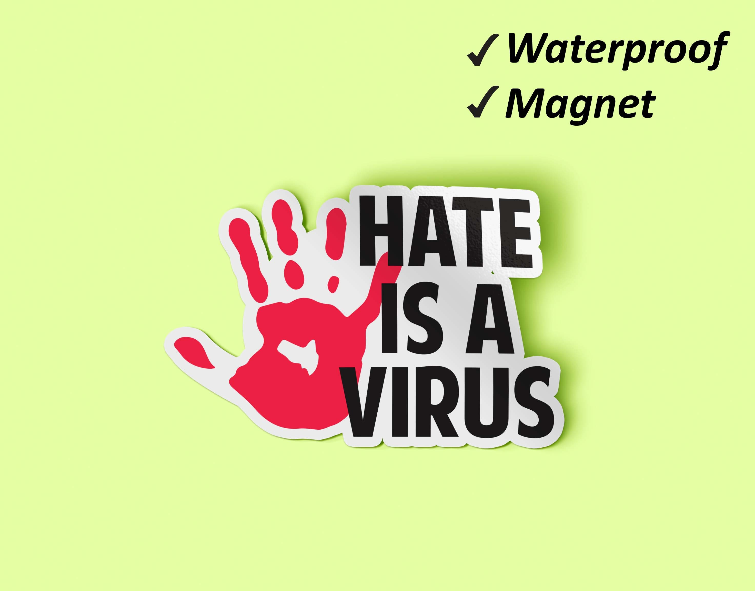Hate is A Virus Magnet Pack | Love Not Hate Fun Magnets, Fridge Magnets ...