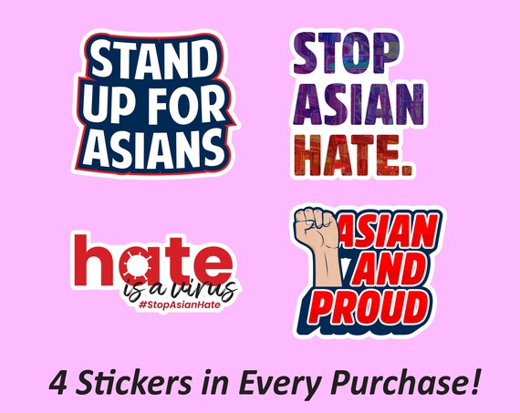 Hate is A Virus Stickers Pack Stop Asian Hate Stickers | Etsy