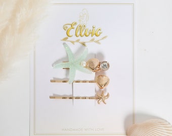 Starfish Hair Pins, Beach Hair Pins, Summer Hair Pins, Sea Shell Bobby ...