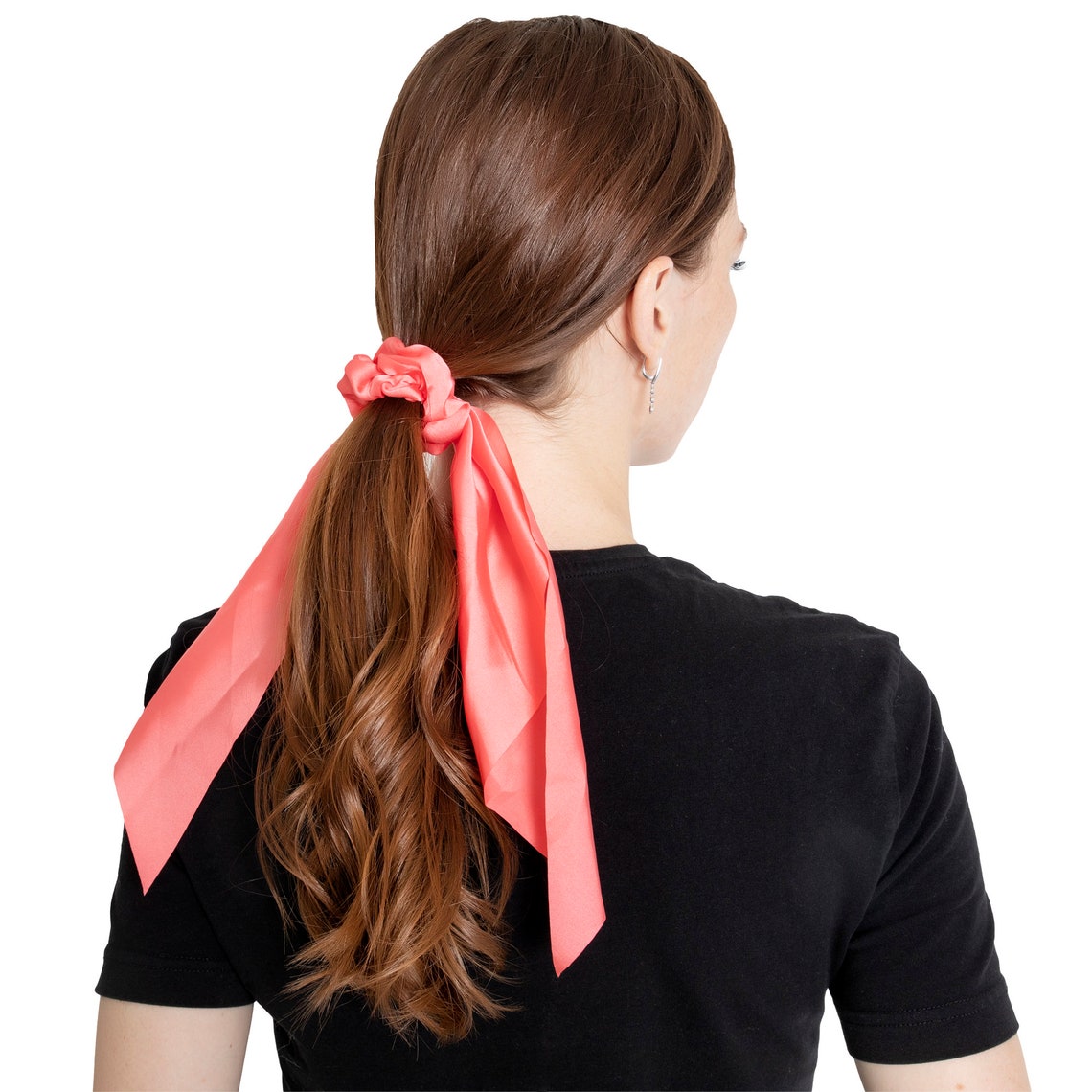 Luxury Satin Silk Bow Streamers Hair Ring Knotted Scrunchie Women ...