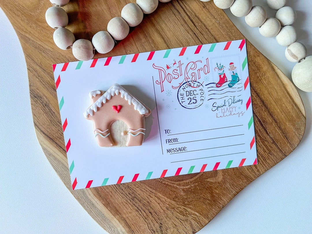 North Pole Mail Cookie Card With Cookie Christmas Greeting Card Staff ...