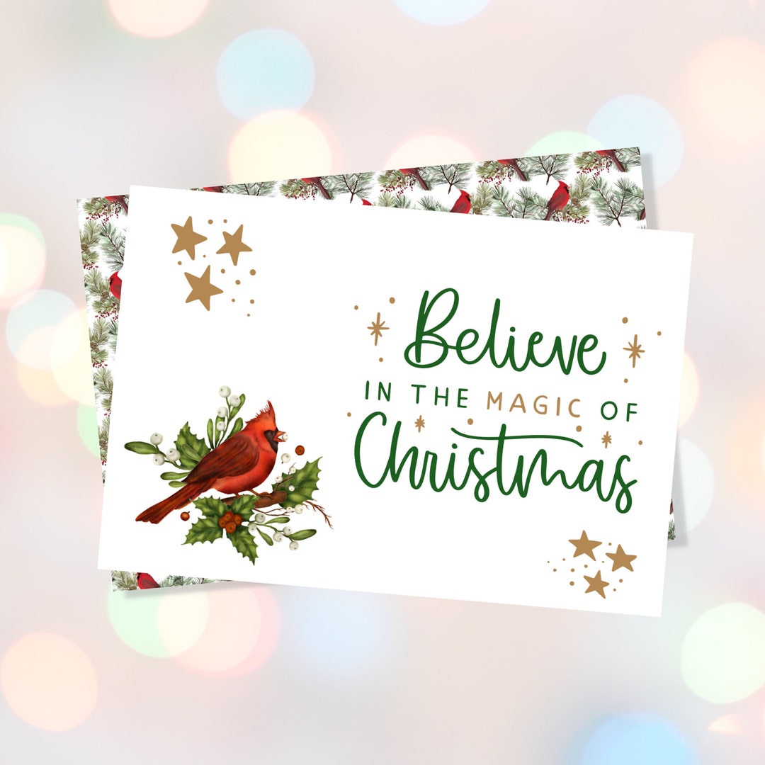 Believe in the Magic of Christmas Cardinal Christmas - Etsy