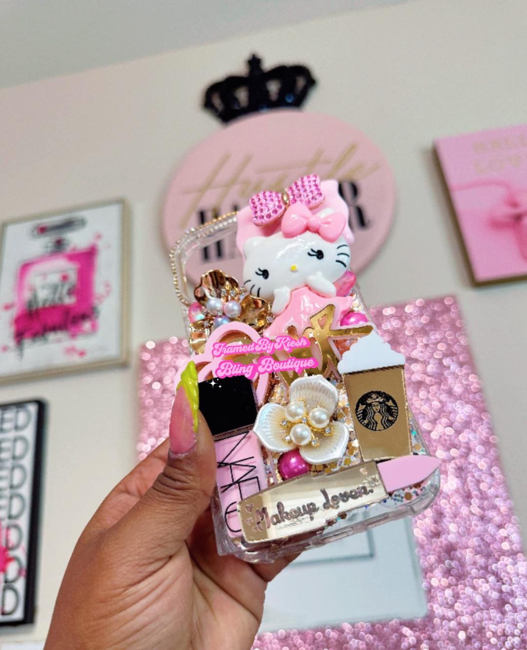 Pink & Gold iPhone 15 Pro Max Phone Case - Etsy