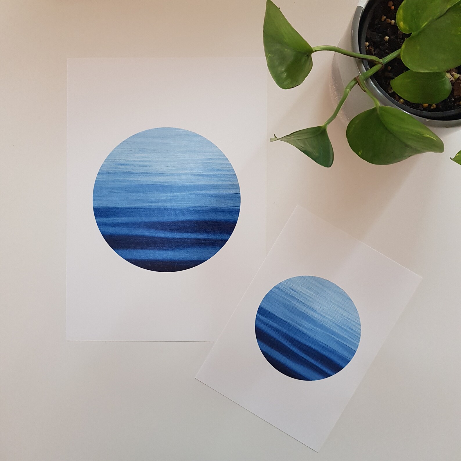 Circular Ocean Wall Art Print Original Oil Painting Print - Etsy