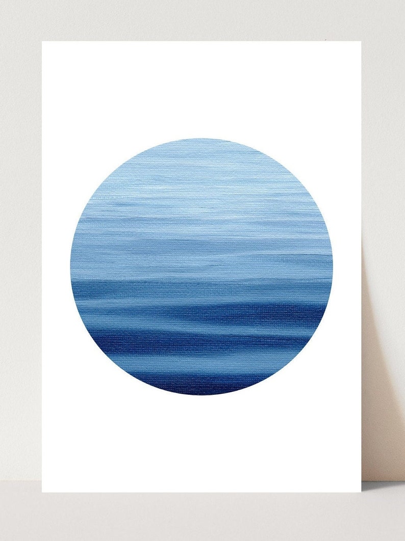 Circular Ocean Wall Art Print Original Oil Painting Print - Etsy